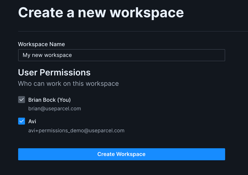 Multiple workspaces – Parcel Documentation